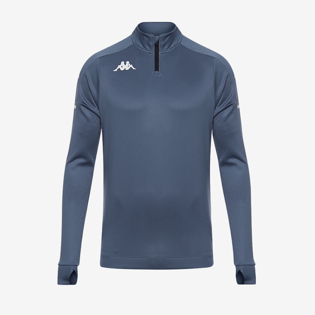 Kappa Ablas Pro 4 1/4 Zip Training Top - Grey/White - Mens Football ...