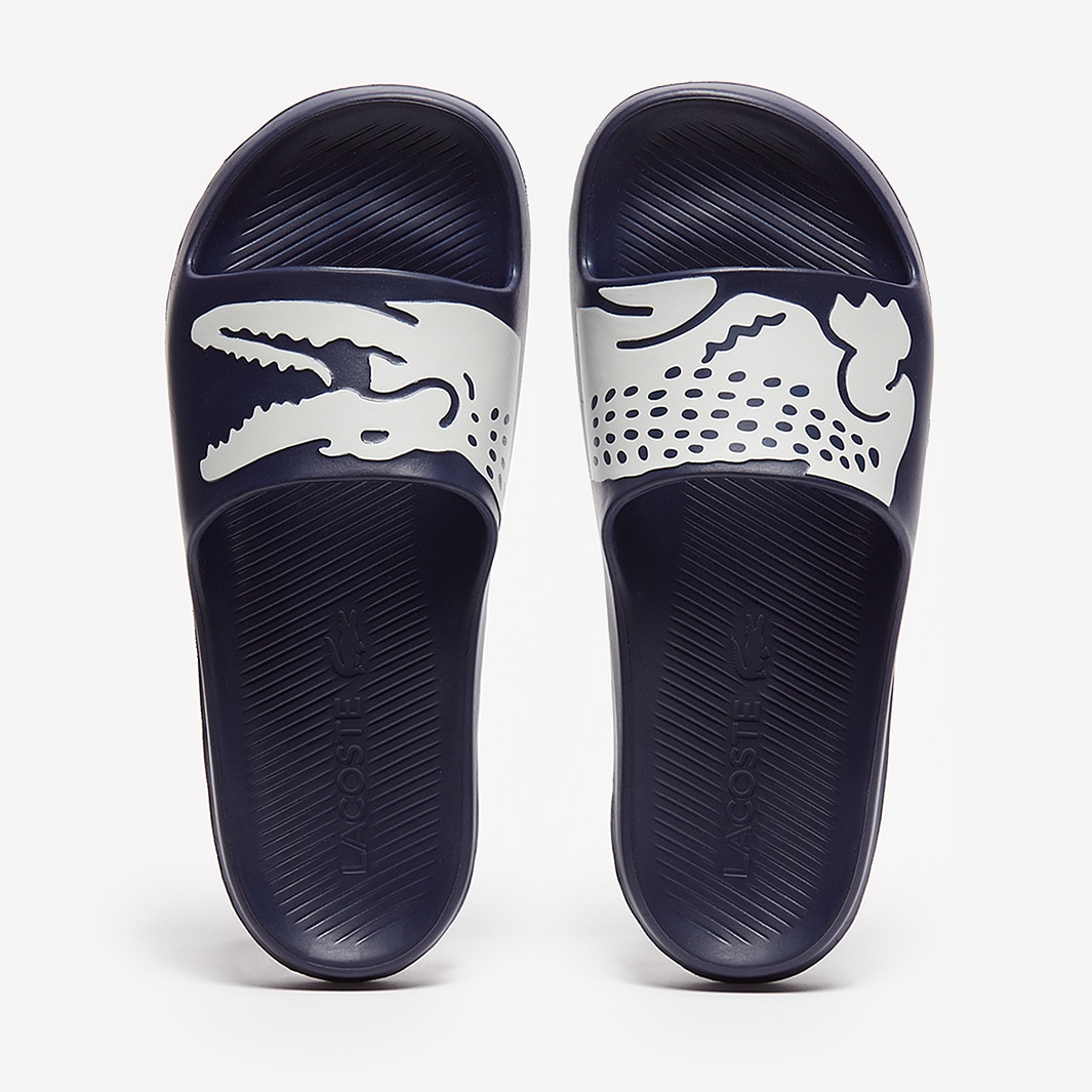 Lacoste Croco 2.0 Slide - Navy/White - Slides - Mens Shoes