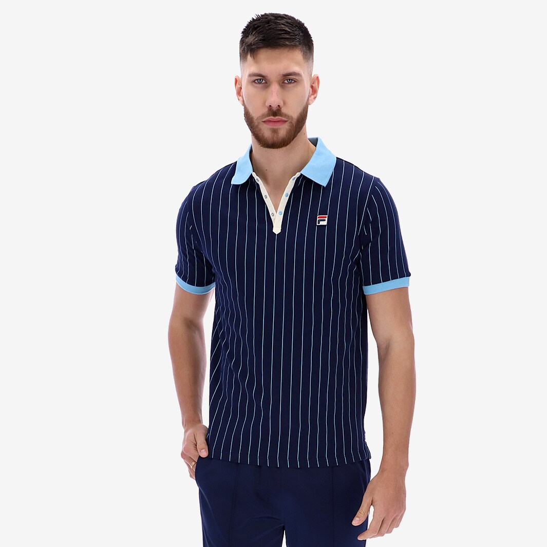 FILA Original Stripe Polo Shirt SS - Peacoat - Tops - Mens Clothing ...