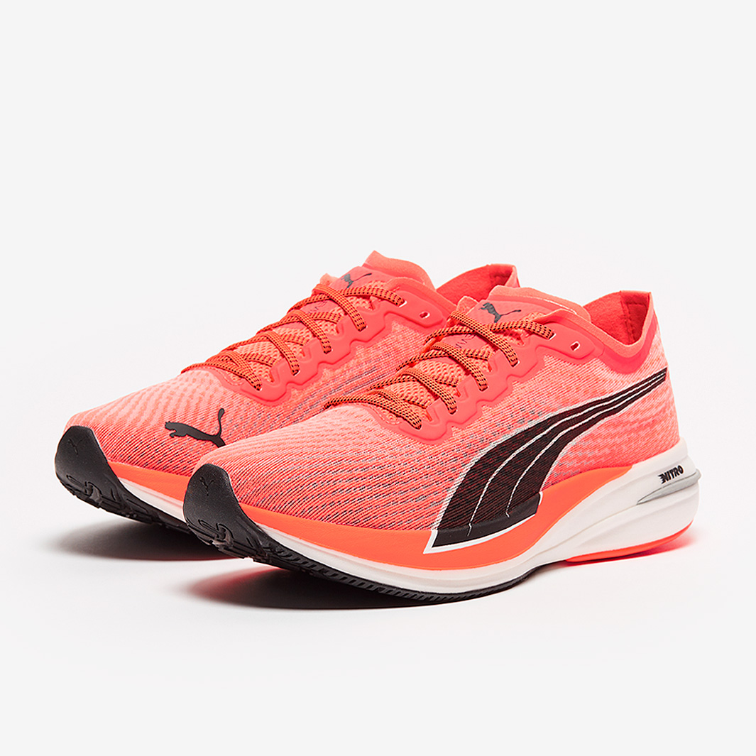 PUMA Womens Deviate Nitro - Lava Blast-Puma Black - Womens Shoes