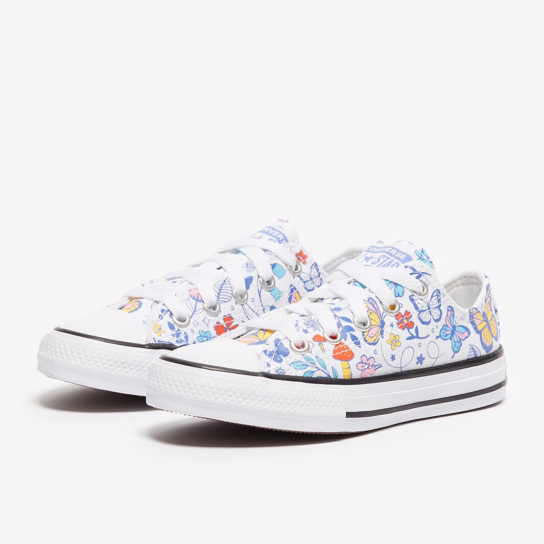 Converse Girls Chuck Taylor All Star Butterfly Fun - White/Black/White ...