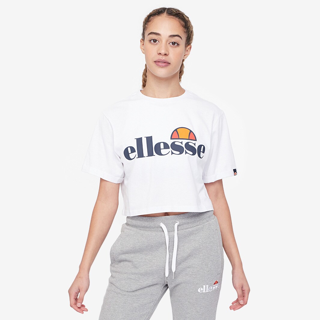 Ellesse Womens Core Alberta Cropped Tee - White-Womens Clothing