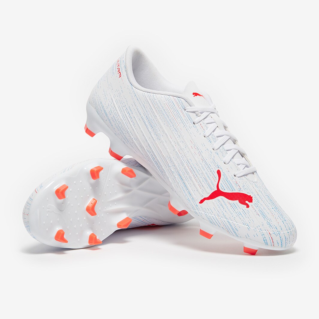 Puma Ultra 4.2 FG/AG - White/Red Blast/Energy Blue - Firm Ground - Mens ...
