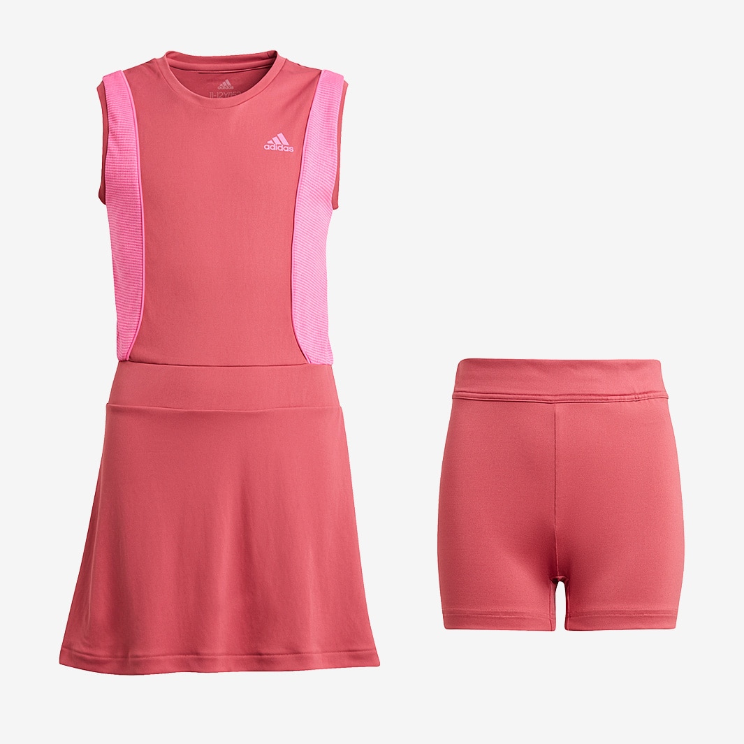 adidas Girls Pop Up Dress - Wild Pink/Screaming Pink - Girls Clothing