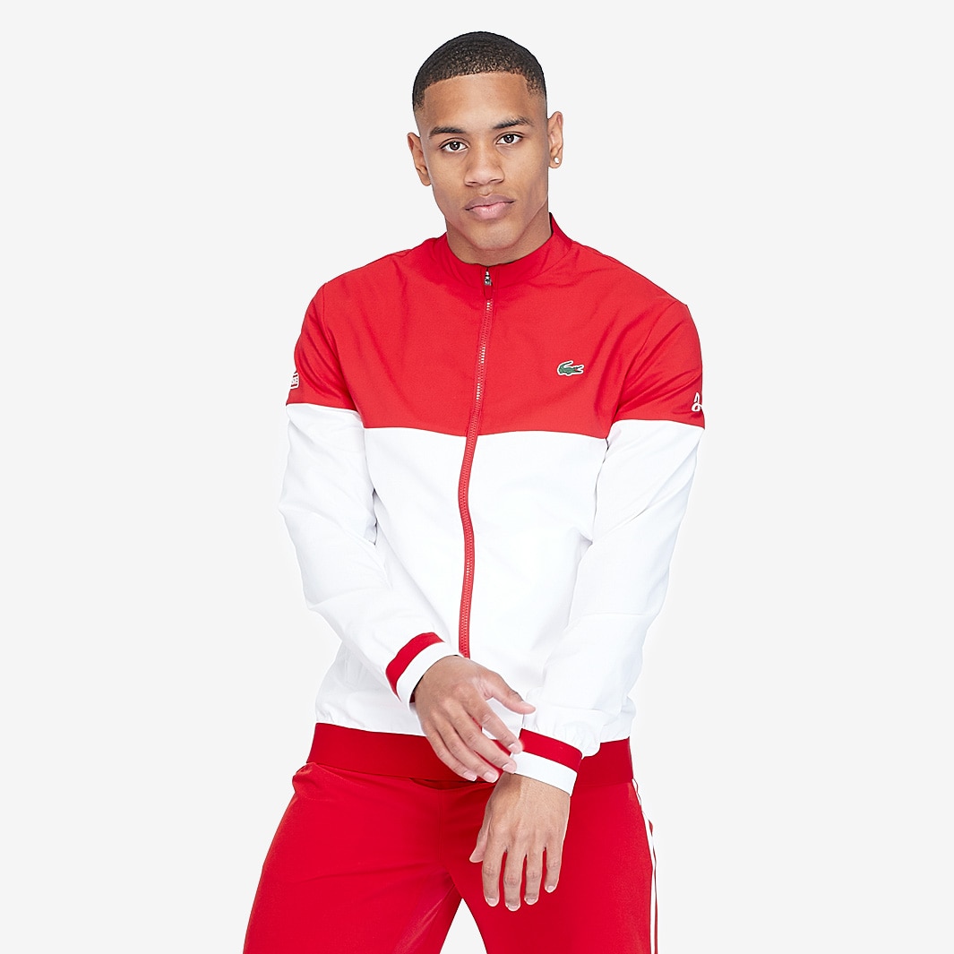 Lacoste Jacket - White/Red - Mens Clothing