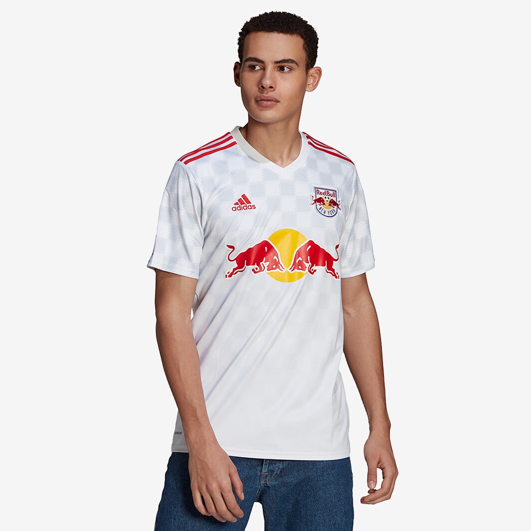 adidas New York Red Bulls 2021 Home Shirt - White/Red - Tops - Mens ...