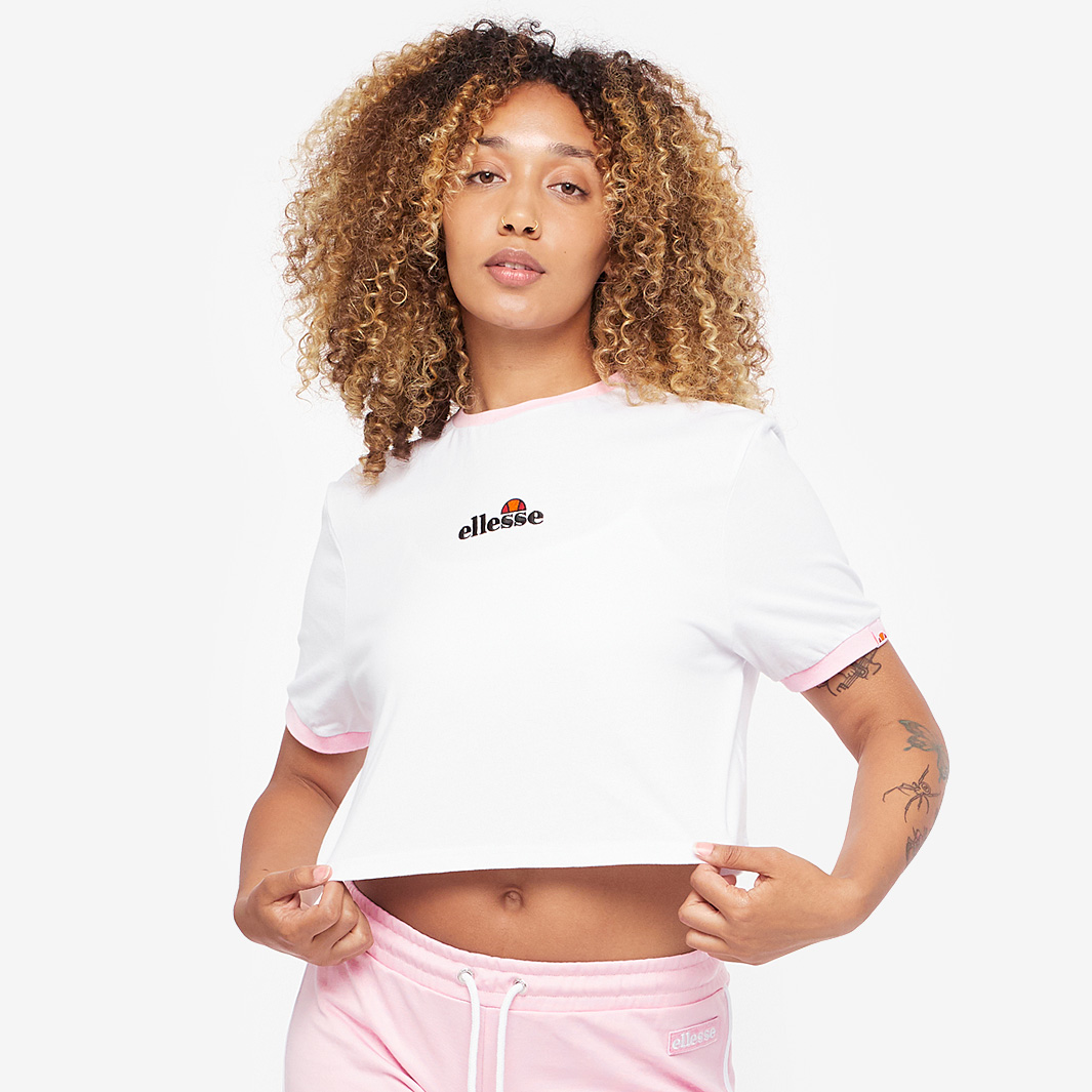 Ellesse Womens Derla Crop T-Shirt - White - Tops - Womens Clothing