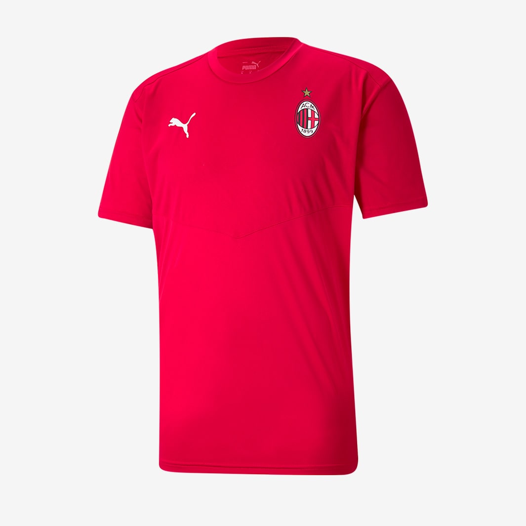 Puma AC Milan 20/21 Warm Up Jersey - Tango Red/Puma Black - Shirts ...