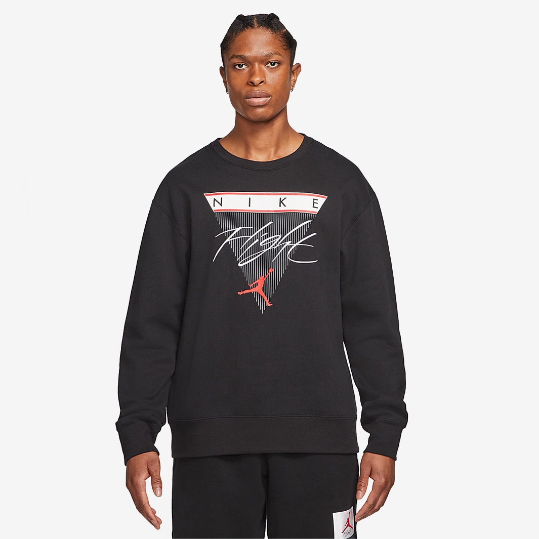 Jordan Flight Graphic Fleece Crew Sweatshirt - Black - Mens Clothing