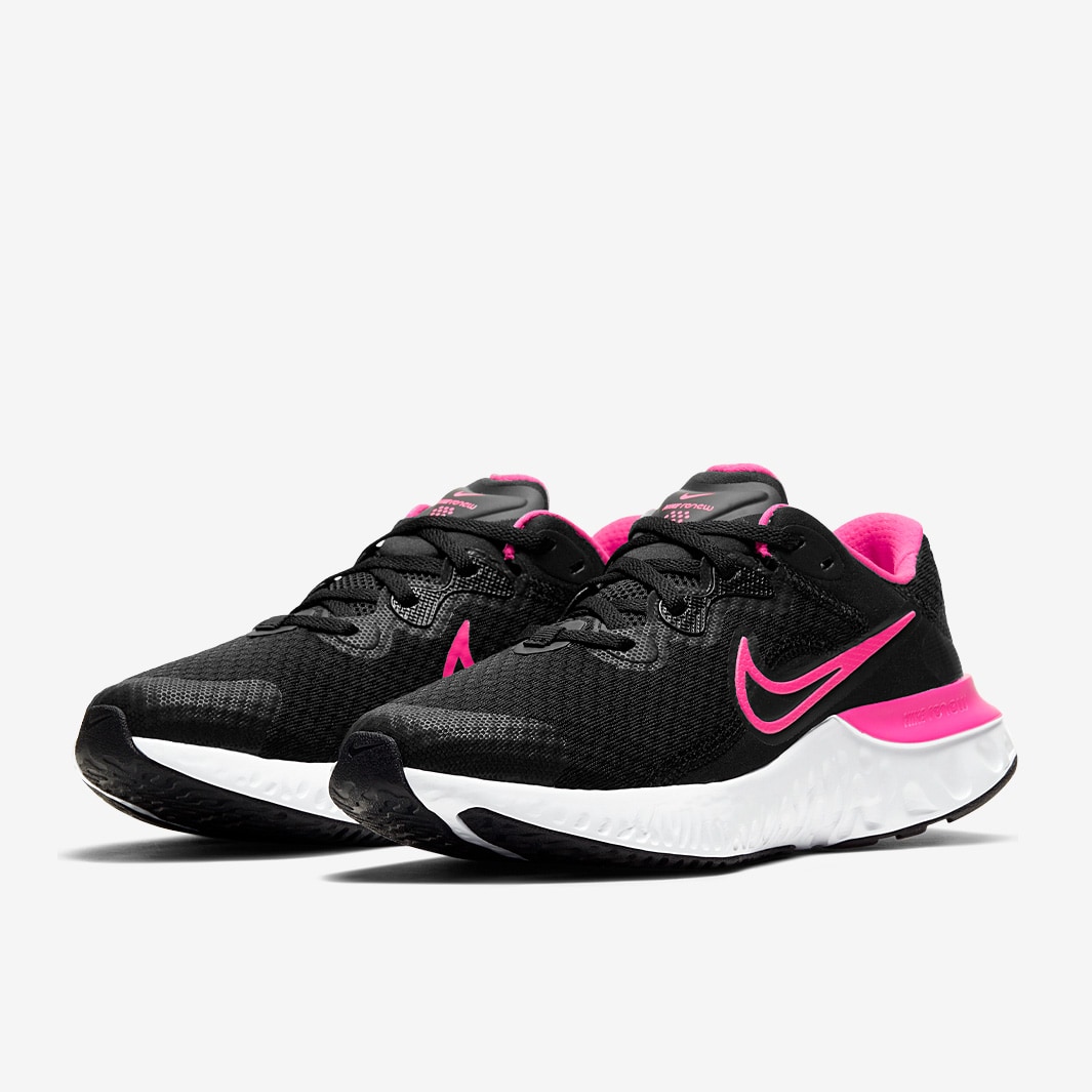 Nike Girls Renew Run 2 - Black/Hyper Pink-Dk Smoke Grey - Girls Shoes