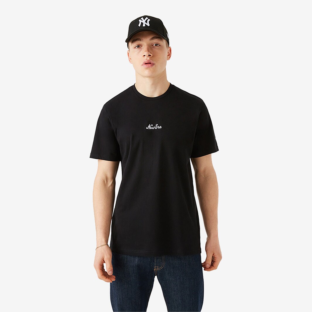 New Era Essential Script Tee - Black - Mens Clothing