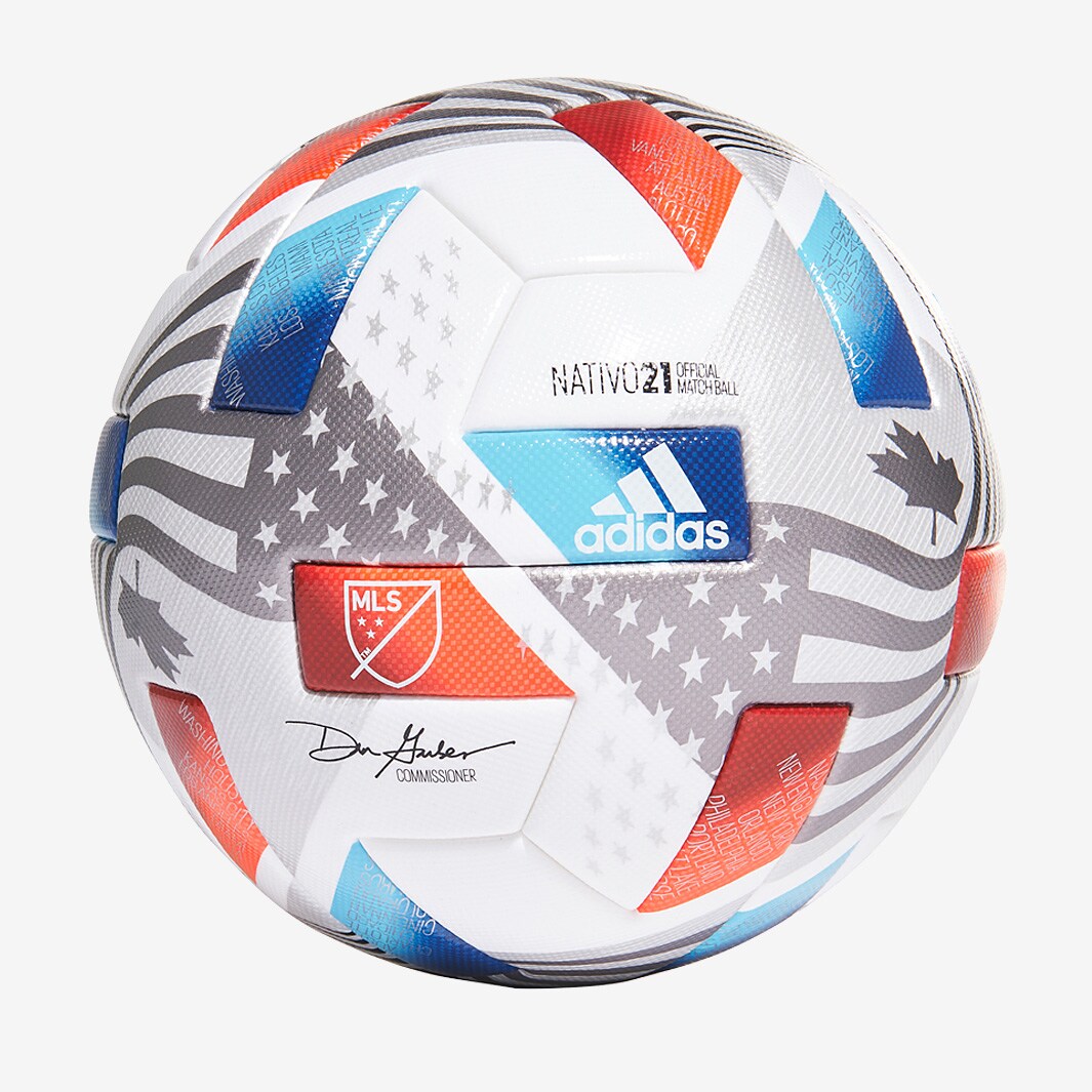 adidas MLS Pro Ball - White/Solar Red/Bold Blue - Footballs - Match Day
