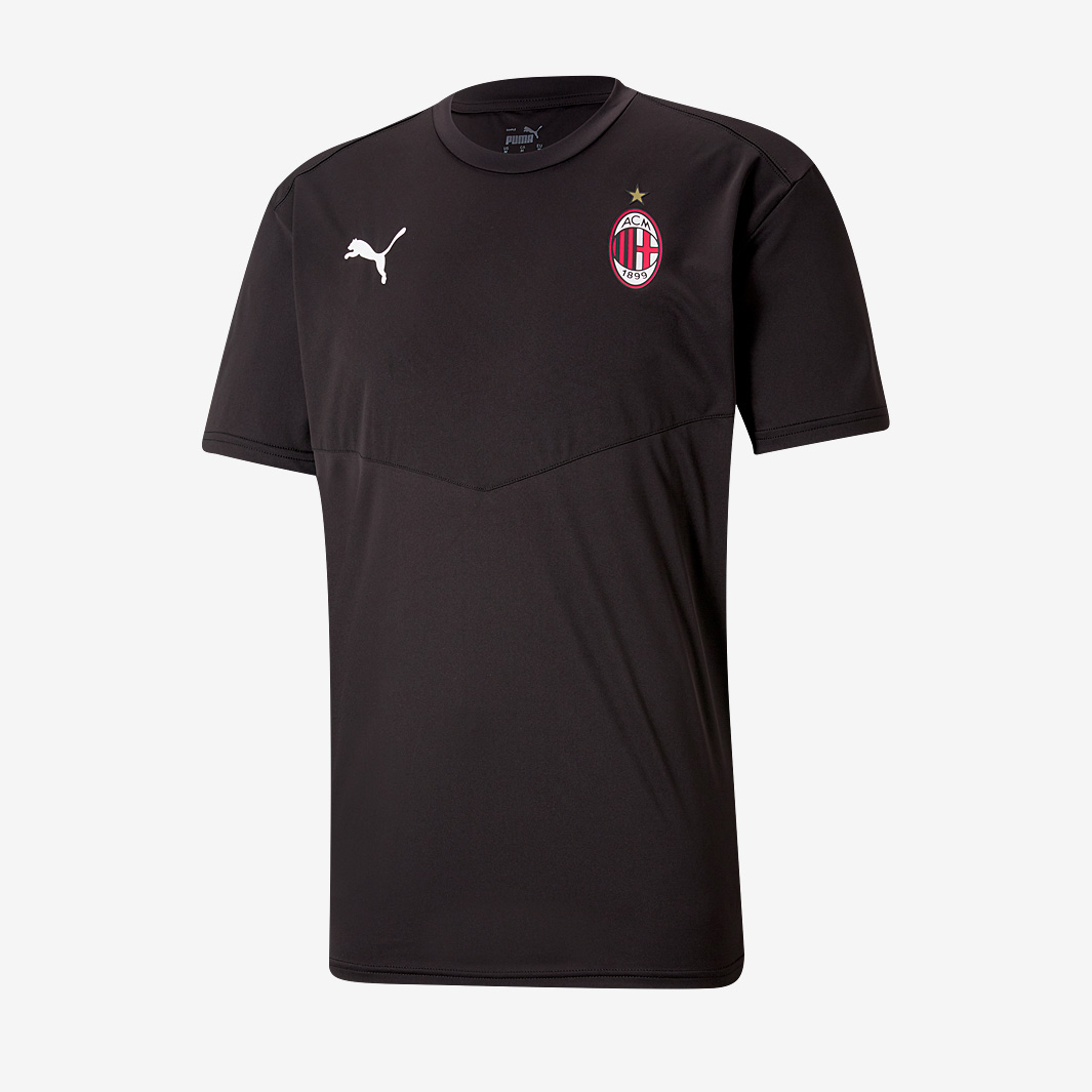 Puma AC Milan 20/21 Warm Up Tee - Puma Black/Tango Red - Mens Replica ...