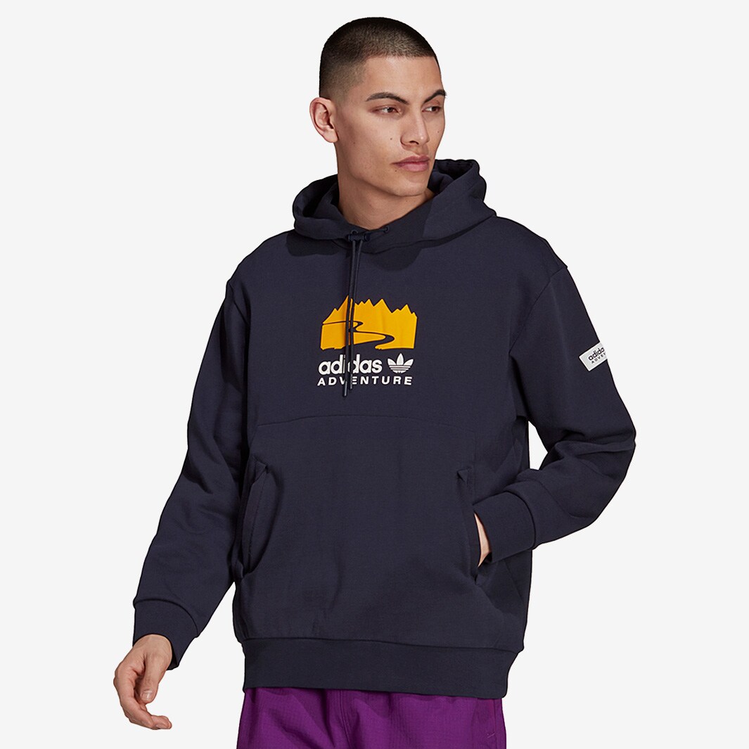 adidas Originals Logo Hoodie - Legend Ink - Tops - Mens Clothing