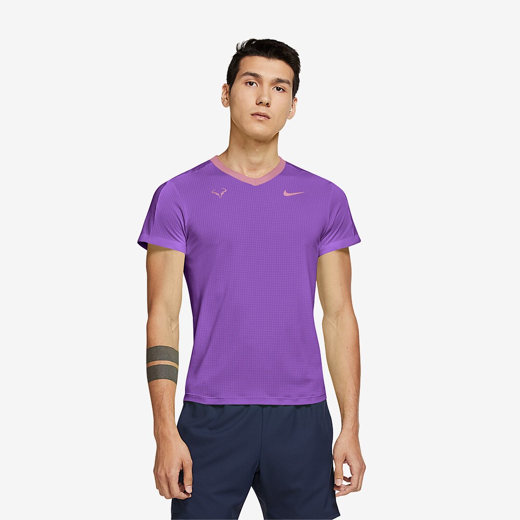 Nike Rafa Court Dri-Fit Advantage Shortsleeve Top - Wildberry/Elemental ...
