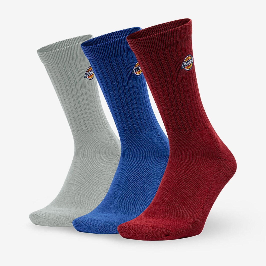 Dickies Valley Grove 3 Pack Embroidered Sock - Biking Red - Socks ...