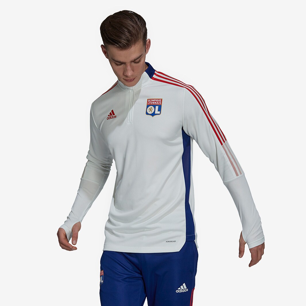 adidas Lyon 21/22 Training Top - White Tint/Victory Blue - Mens Replica ...