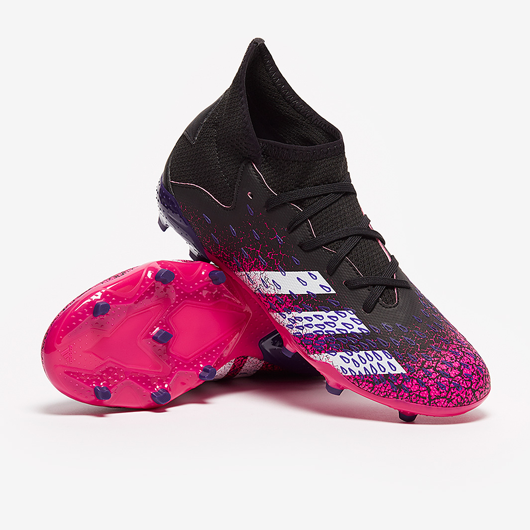 adidas Kids Predator Freak.3 FG - Core Black/White/Shock Pink - Junior ...