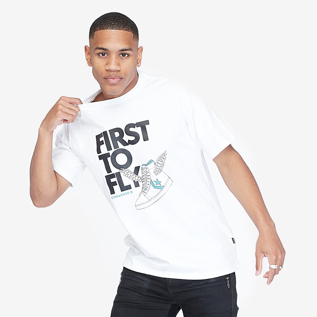 Converse First To Fly Tee - White - Mens Clothing