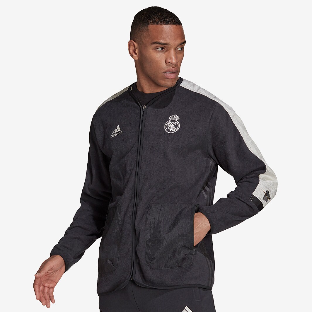 adidas Real Madrid 21/22 Travel Midlayer - Carbon/Chalk White - Mens ...