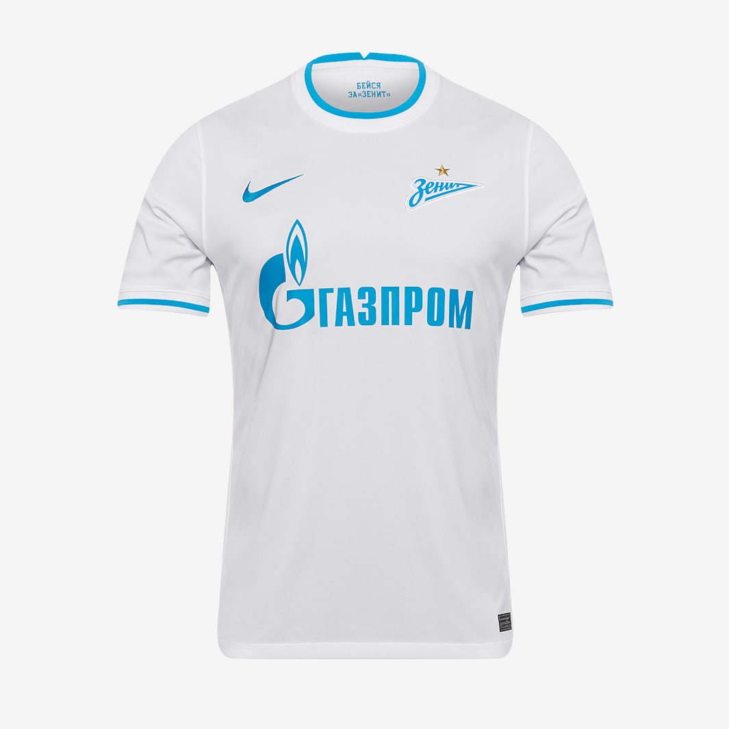 Nike Zenit Saint Petersburg 21/22 Away Stadium SS Shirt - White/Laser ...