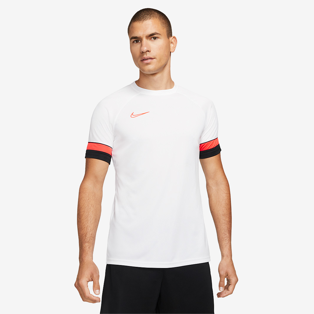 Nike Dry Academy SS 21 Top - White/Black/Bright Crimson - Mens Clothing ...