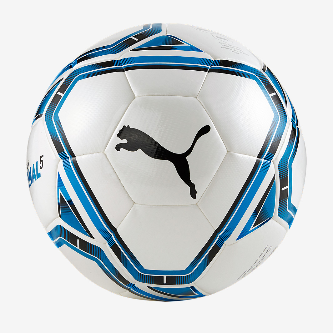 Puma teamFINAL 21.5 Hybrid Ball - Puma White/Electric Blue Lemonade ...
