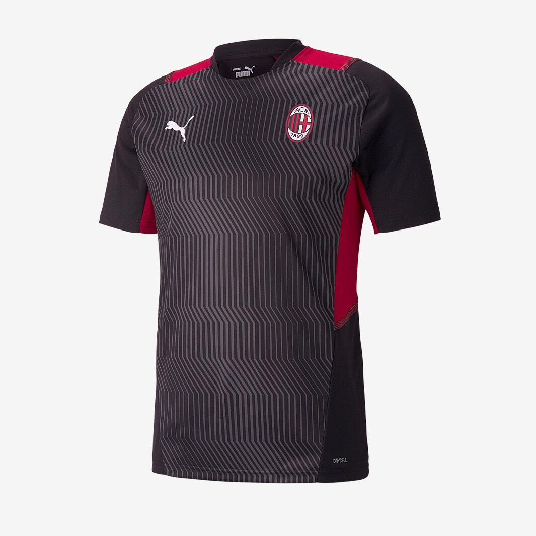 Puma AC Milan 21/22 Training Jersey - Puma Black/Tango Red - Mens Replica
