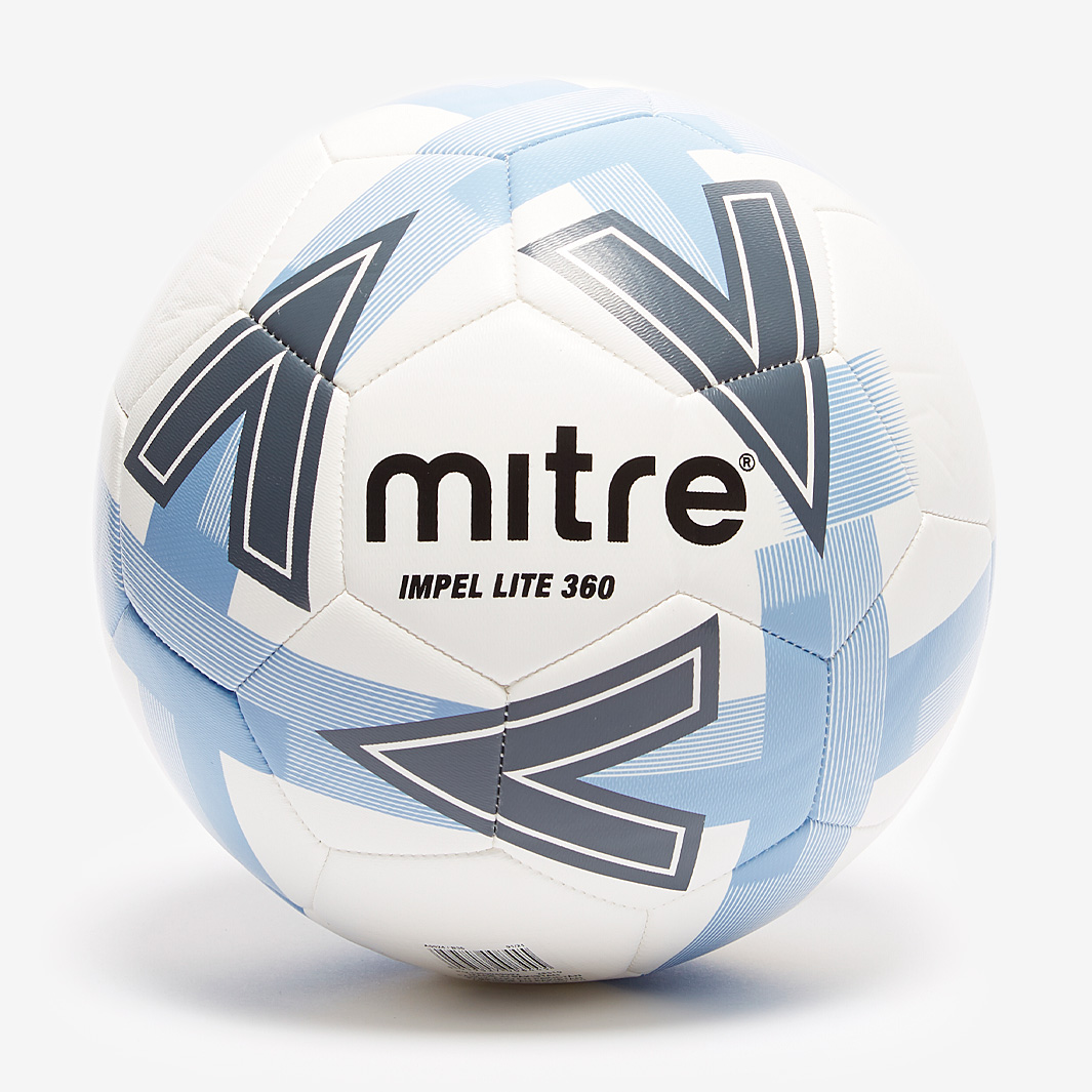 Mitre 21 Impel Lite 360 Football - White/Sky Blue/Black - Footballs ...