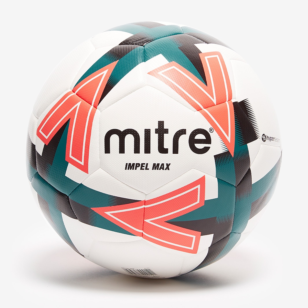 Mitre 21 Impel Max Football - White/Black/Blood Orange/Pitch Green ...