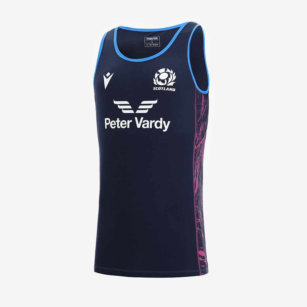 Macron Scotland 21/22 Poly Gym Singlet - Navy/Purple/Royal - Mens ...