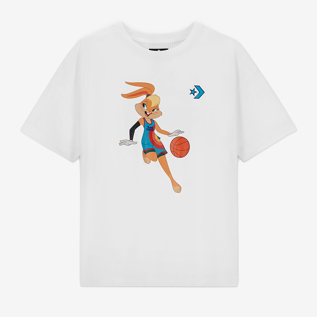 Converse x Space Jam Womens Oversized Tee - White - Tops - Womens ...