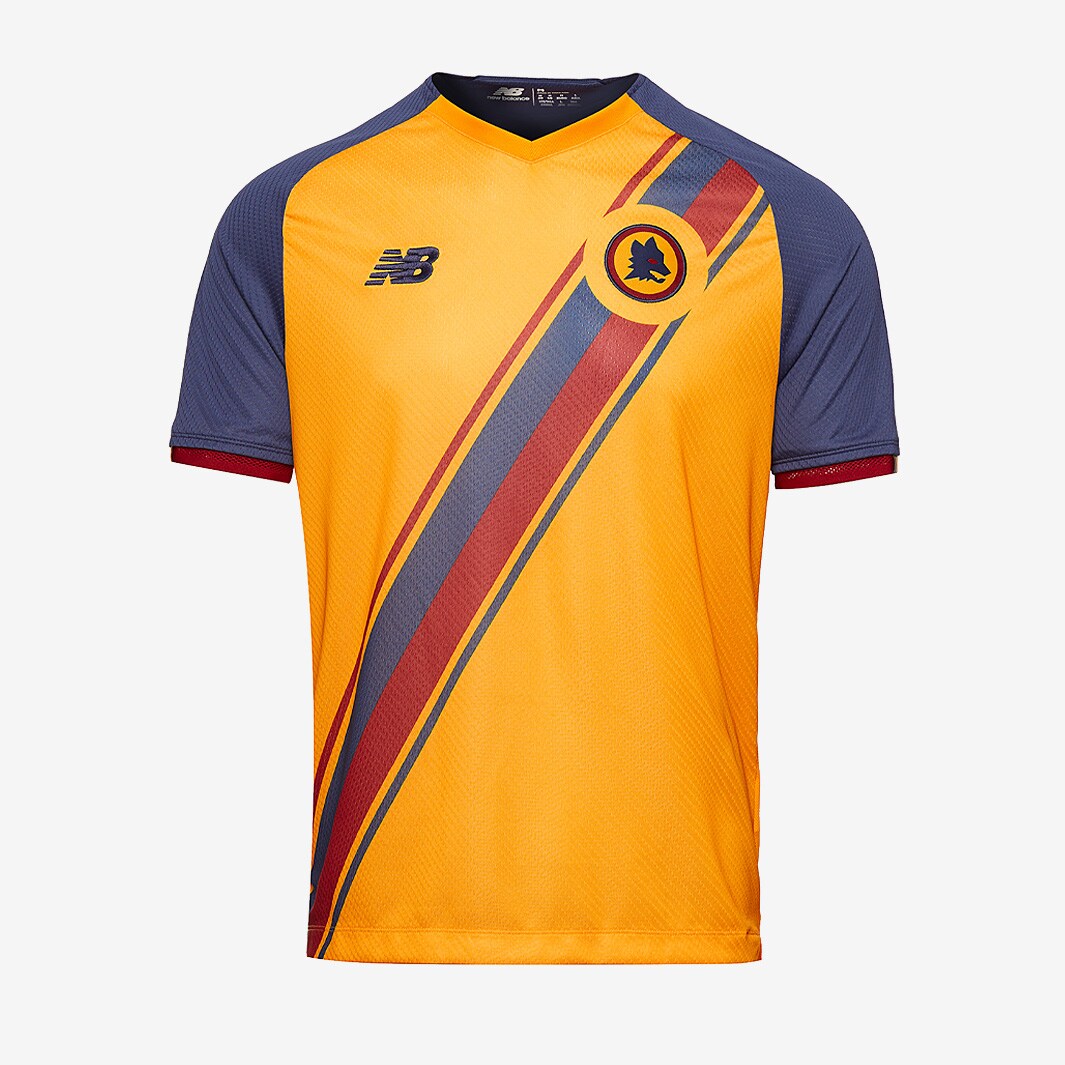 New Balance AS Roma 21/22 Third Shirt - Gold/Navy/Red - Mens Replica