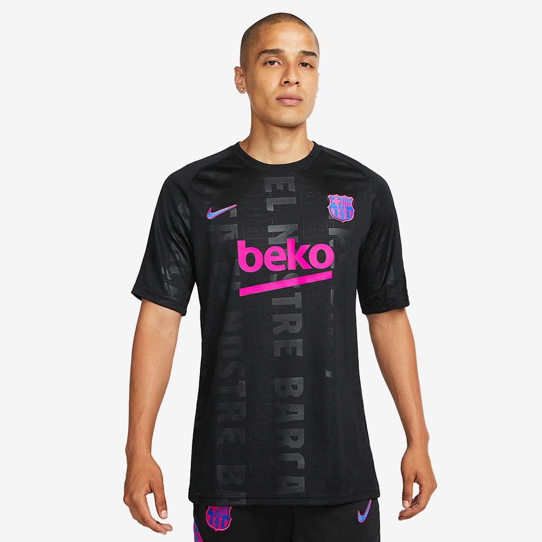 Camiseta de prepartido MC Nike FC Barcelona 21/22 Dri-FIT - Negro/Negro ...