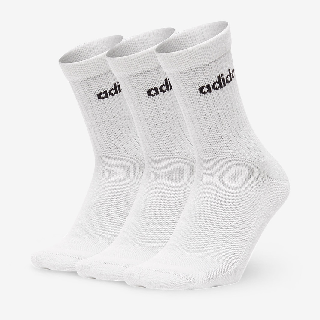 adidas Half Cushioned Crew Socks (3 Pack) - White/Black - Mens Football ...