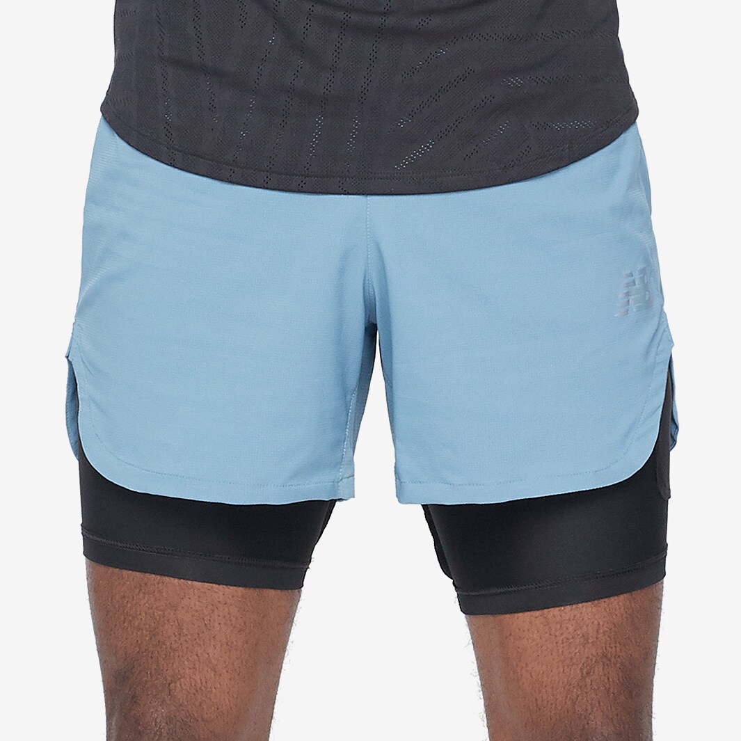 New Balance Q Speed Fuel 2 in 1 5inch Short - Spring Tide - Mens Clothing