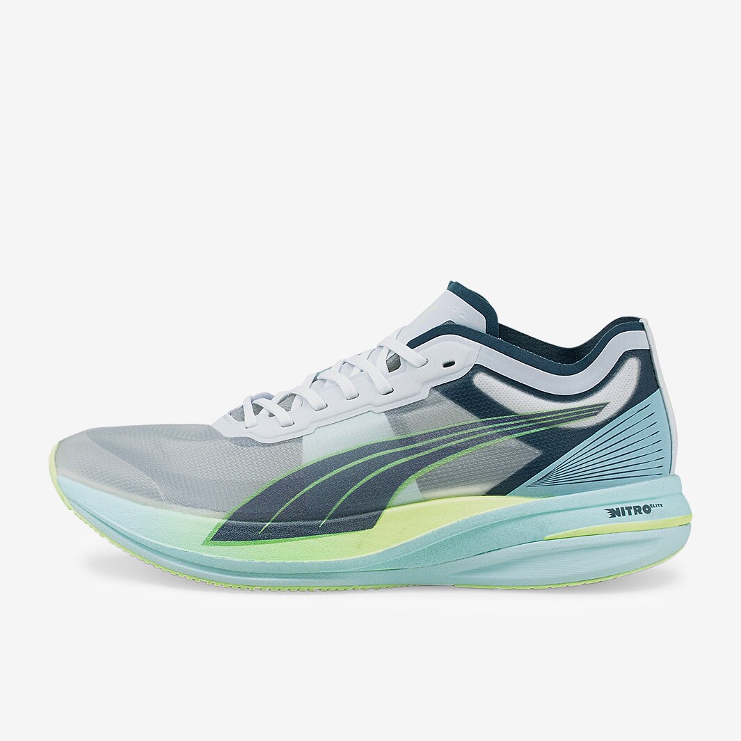 Puma Deviate Nitro Elite Racer - Puma White-Dark Slate-Fizzy Light ...