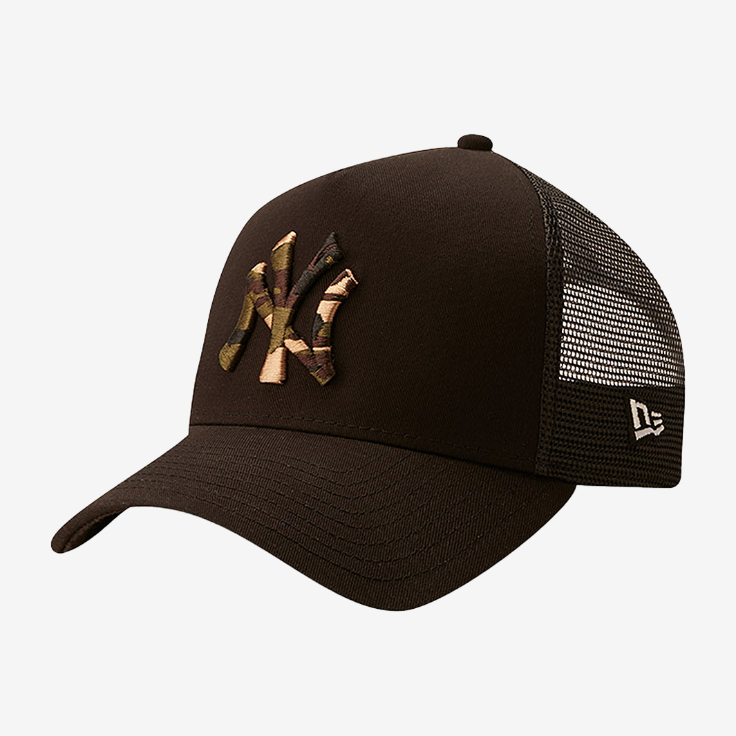 New Era MLB New York Yankees Camo Infill Trucker - Black/Woodland Camo ...