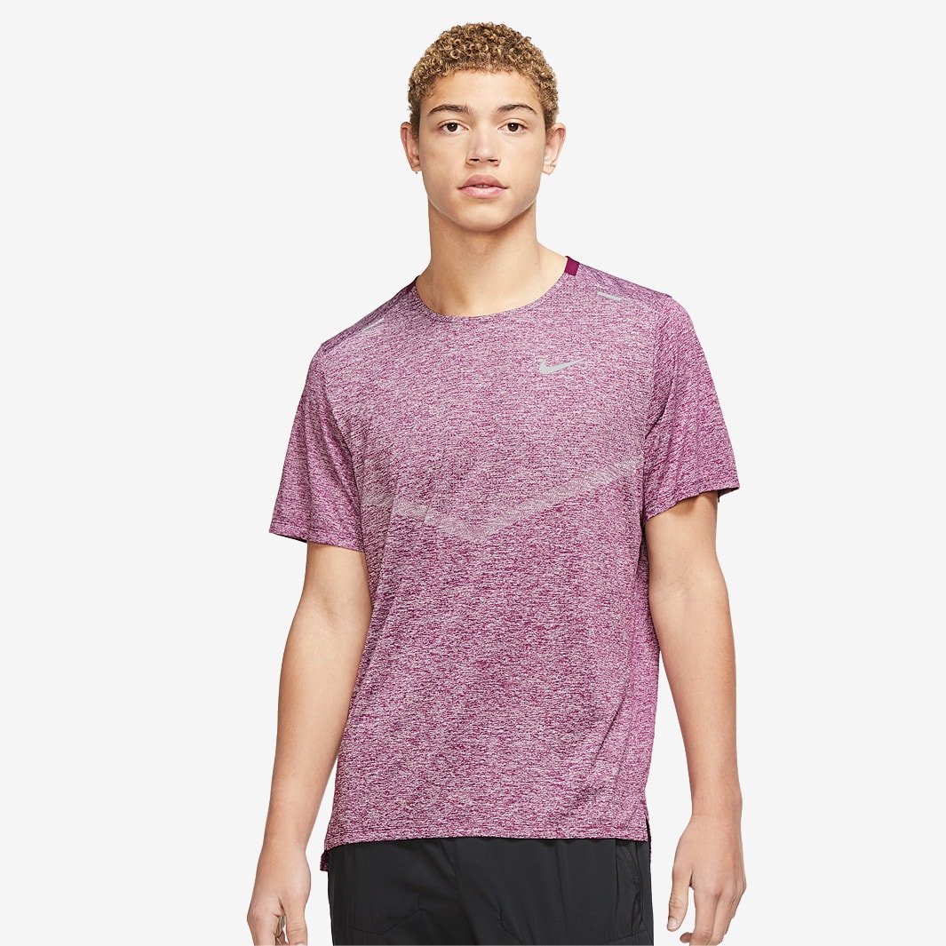 Nike Dri-FIT Rise 365 T-Shirt - Sangria/Htr/Reflective Silv - Mens ...