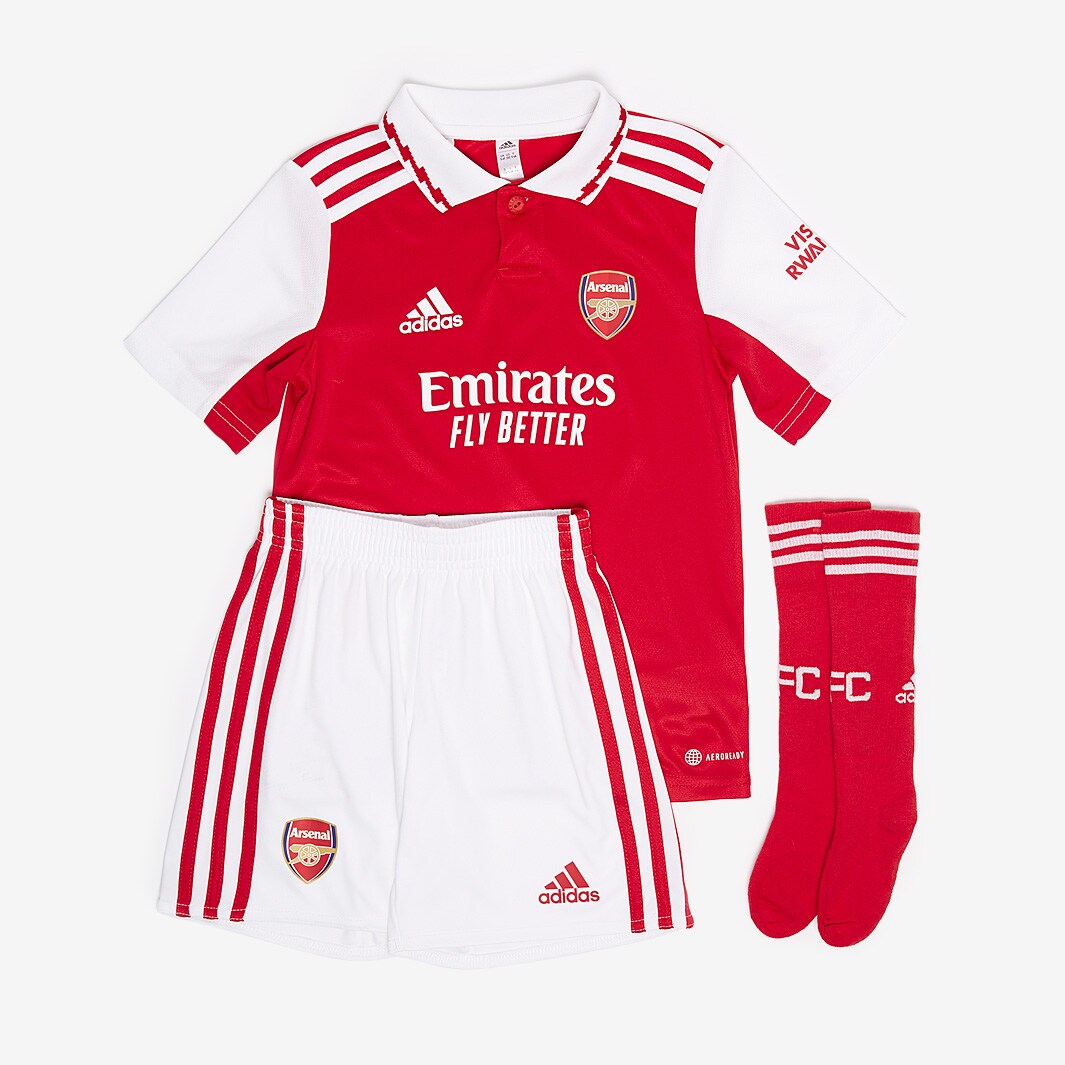 adidas Arsenal 22/23 Mini Home Kit - Scarlet/White - Boys Replica