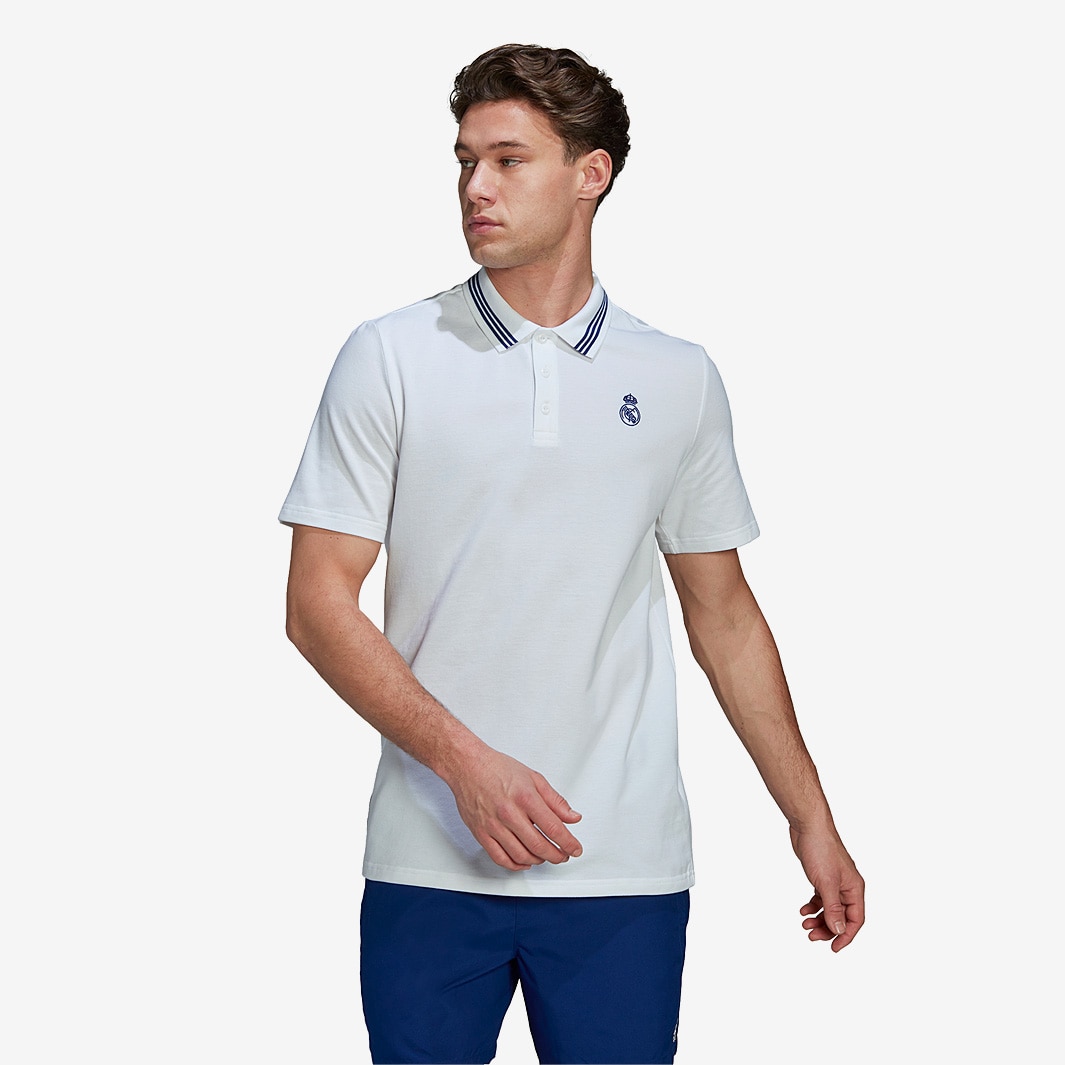 adidas Real Madrid 21/22 Polo Shirt - White - Mens Replica | Pro:Direct ...