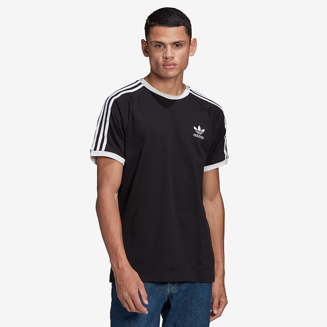 adidas Originals 3 Stripes Tee - Black - Tops - Mens Clothing | Pro:Direct Soccer