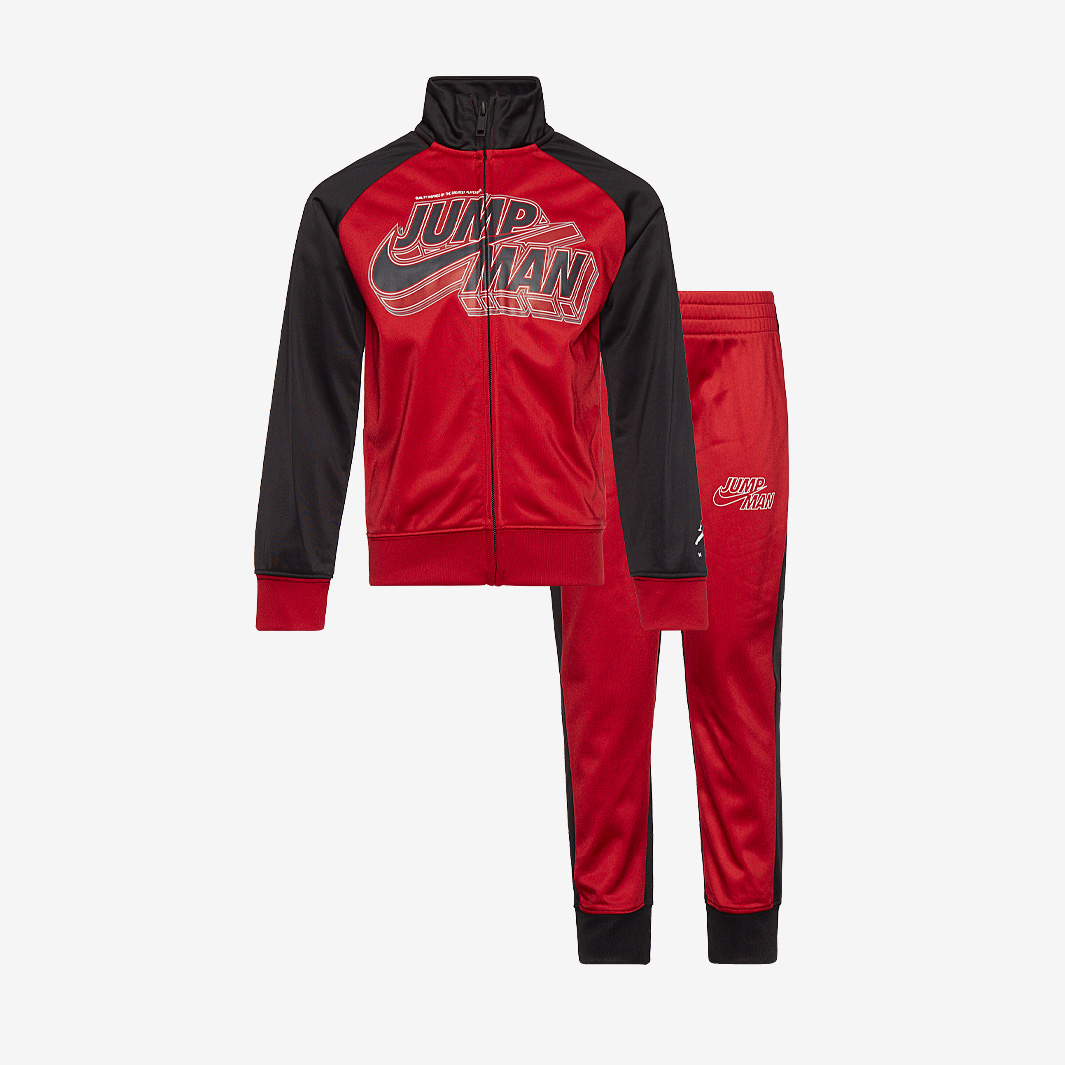 Jordan Little Kids Jumpman X Nike Tricot Set (2-7 YRS) - Black/Gym Red ...