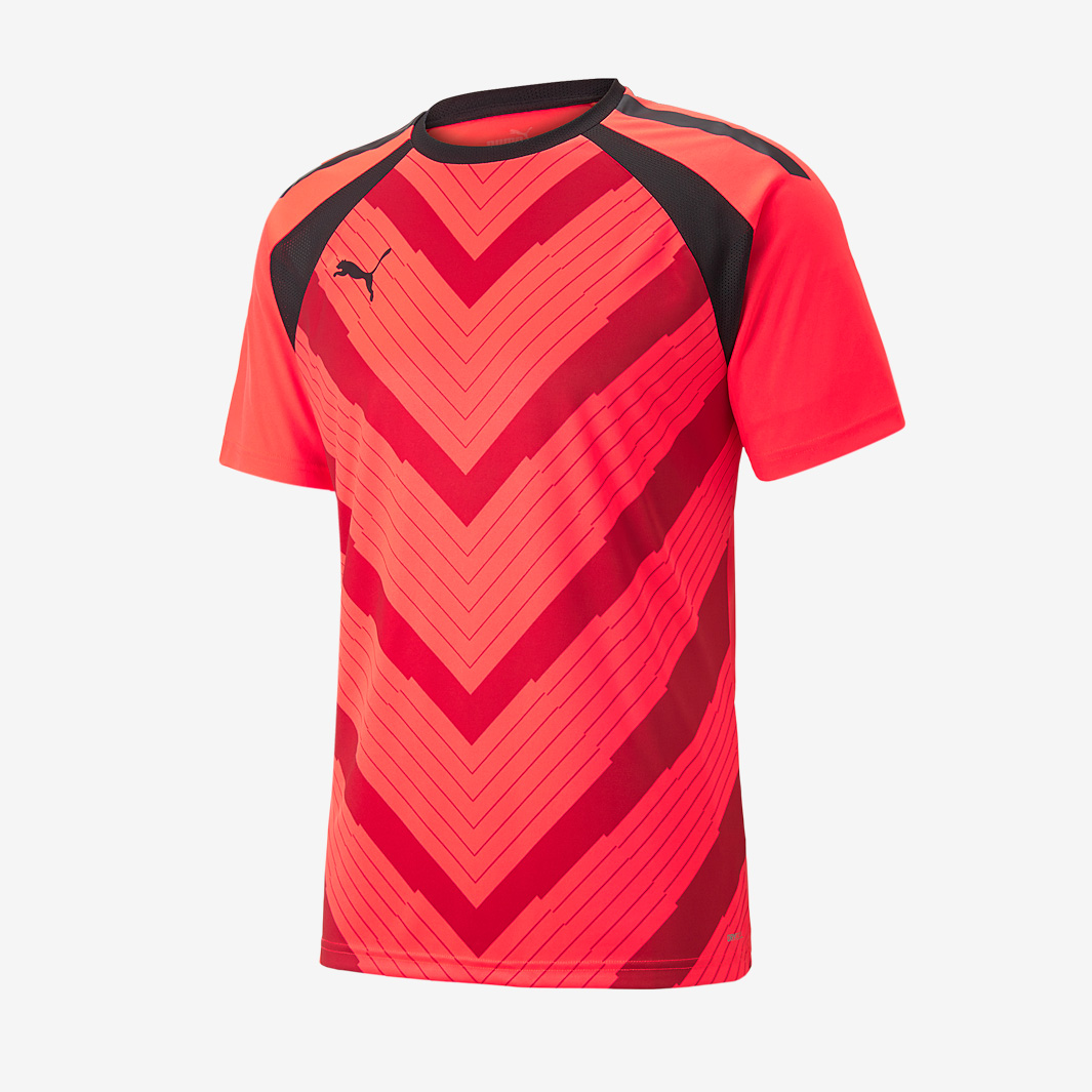 Puma teamLIGA Graphic Shirt - Fiery Coral/Burnt Red - Mens Clothing