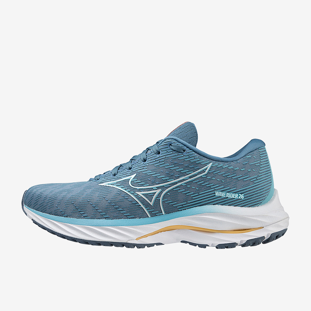 Mizuno Womens Wave Rider 26 - Mountain Spring/White/Flax - Womens Shoes