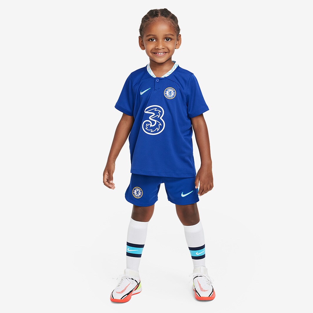 Nike Chelsea 22/23 Little Kids Home Kit - Rush Blue/Chlorine Blue/White ...