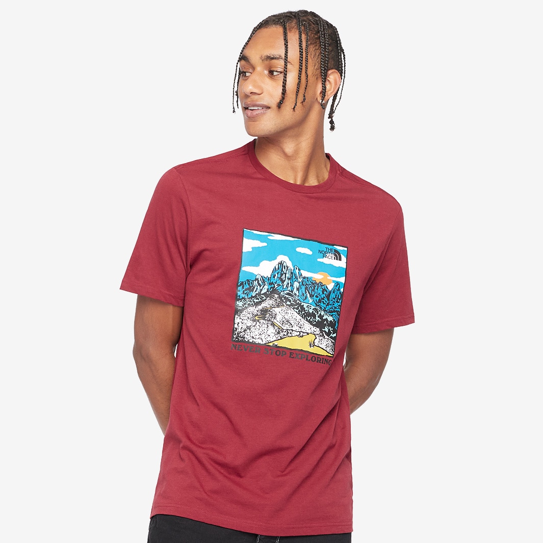 The North Face Graphic Tee - Red - Tops - Mens Clothing