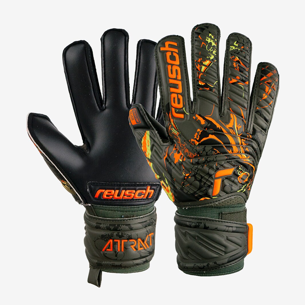 Reusch Kids Attrakt Starter Solid - Desert Green/Shocking Orange ...