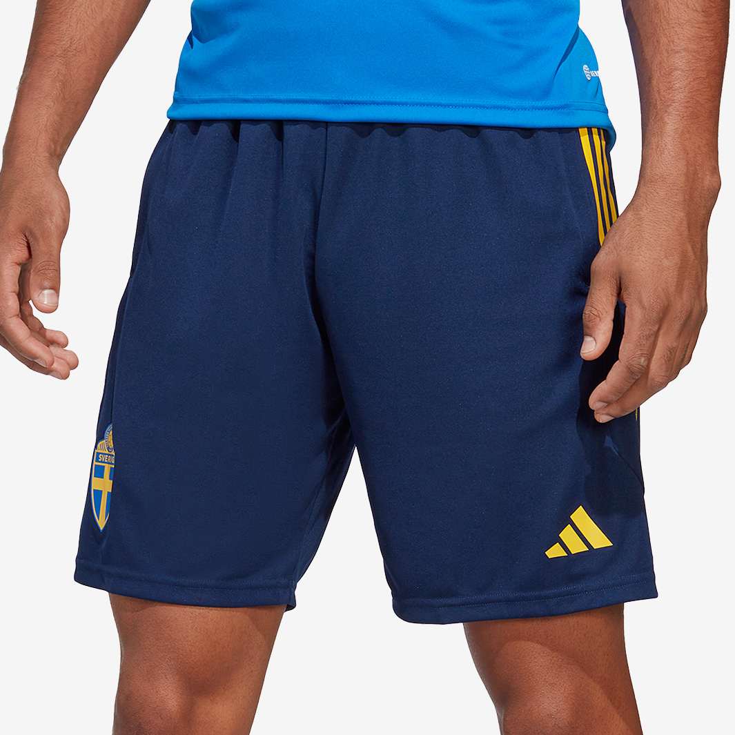 adidas Sweden 2022 Training Shorts - Team Navy Blue/EQT Yellow - Mens ...