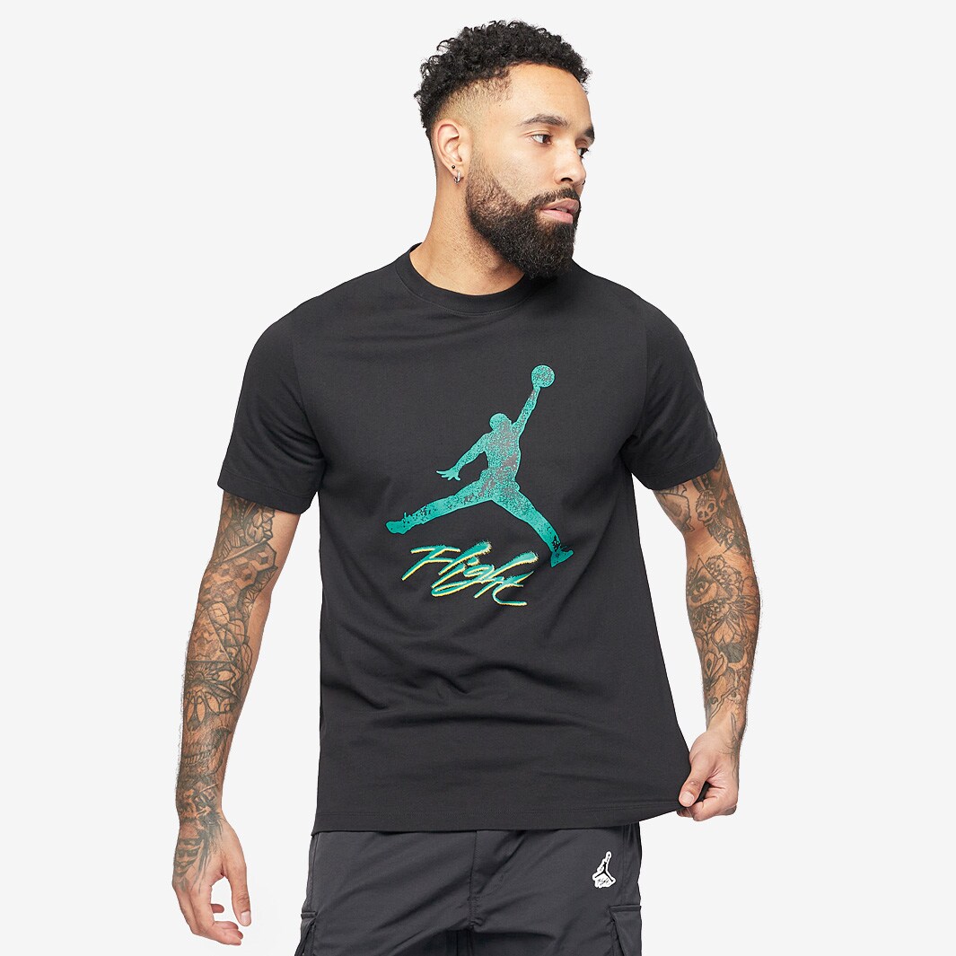 Jordan Jumpman Essential Crew Tee - Black/New Emerald/Taxi - Mens ...